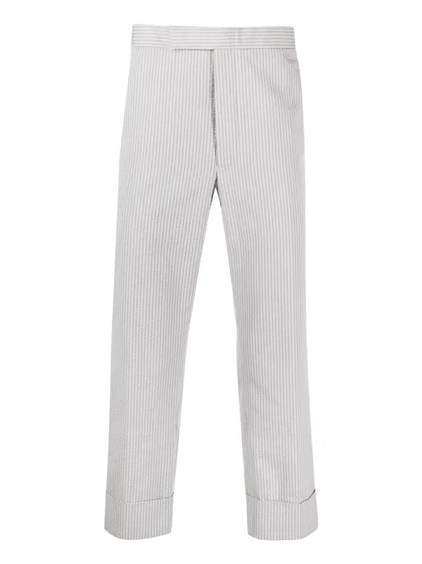 Thom Browne Stripe-pattern Tailored Trousers - Grey