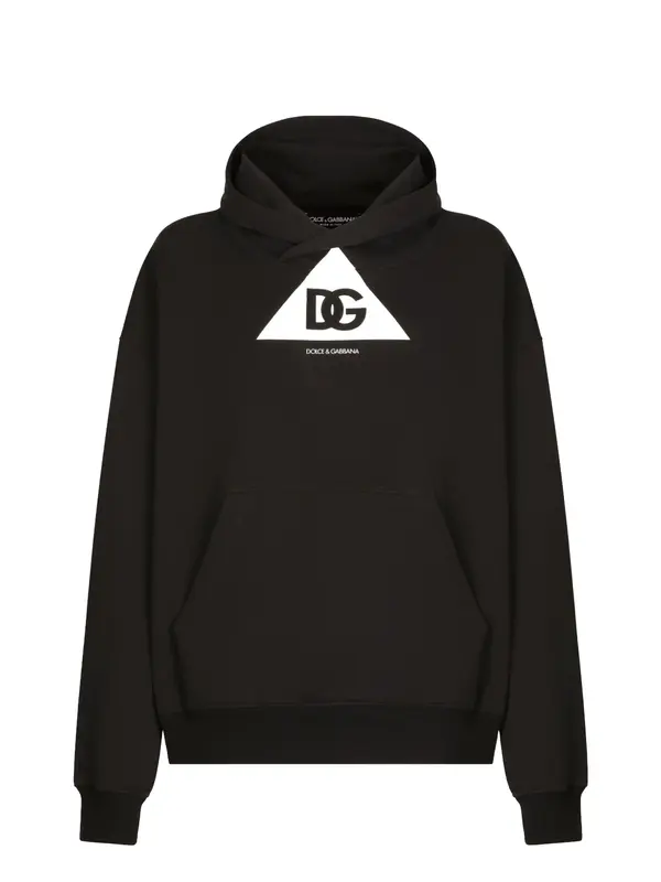 Dolce & Gabbana Logo-print Cotton Hoodie - Black