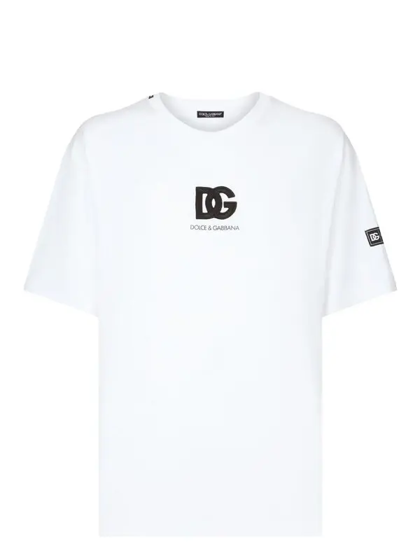 Dolce & Gabbana Logo-appliqué Cotton T-shirt - White