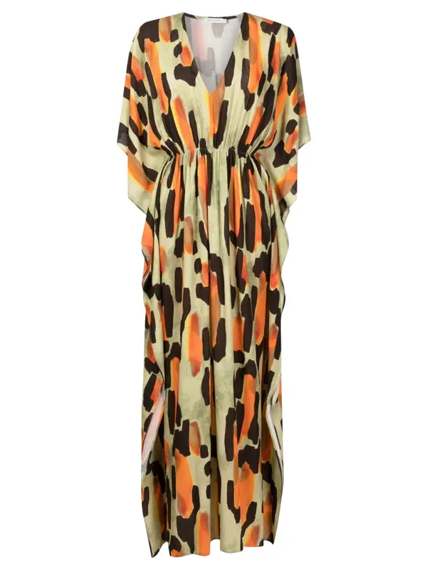 LENNY NIEMEYER Caju Ruched Cotton Kaftan - Multicolour