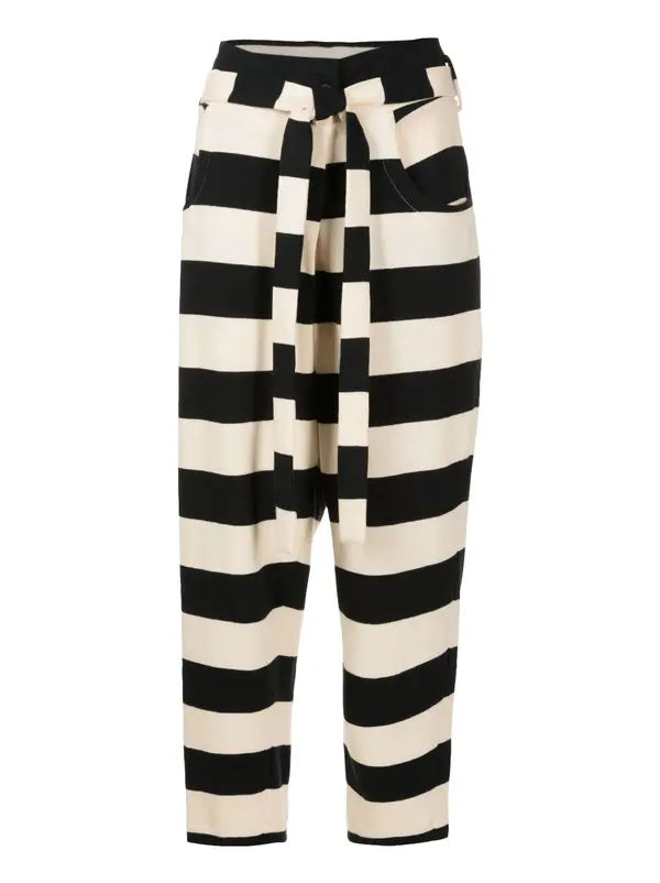 LENNY NIEMEYER Striped Tapered Trousers - Black