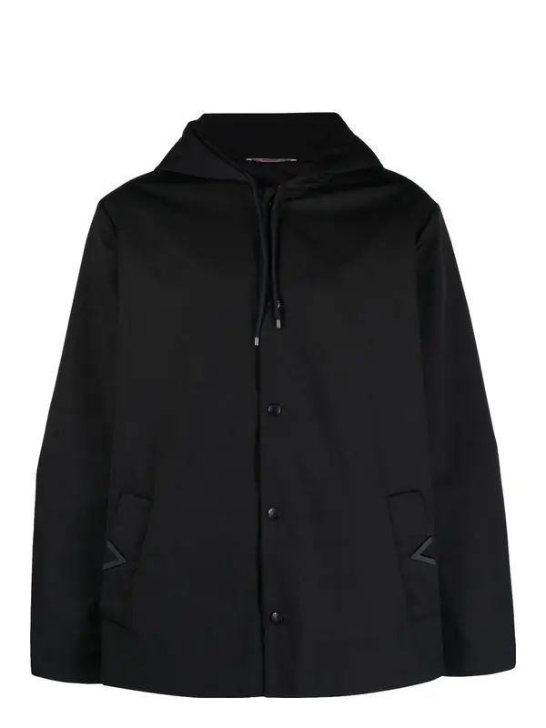 Valentino Garavani Hooded Windbreaker Jacket - Blue