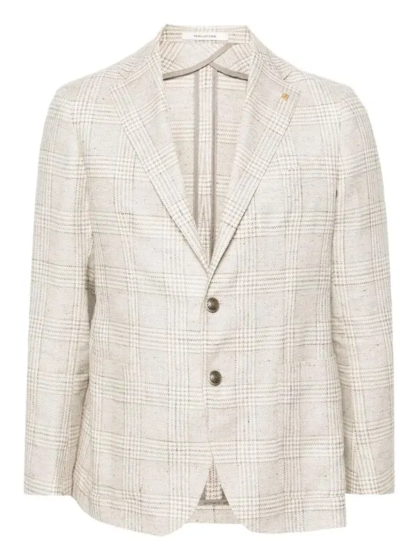 Tagliatore Check-pattern Single-breasted Blazer - Neutrals
