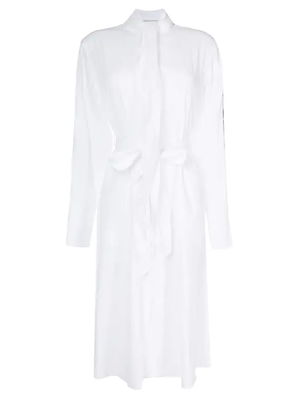 PETER DO Belted-waist Button-down Midi Dress - White