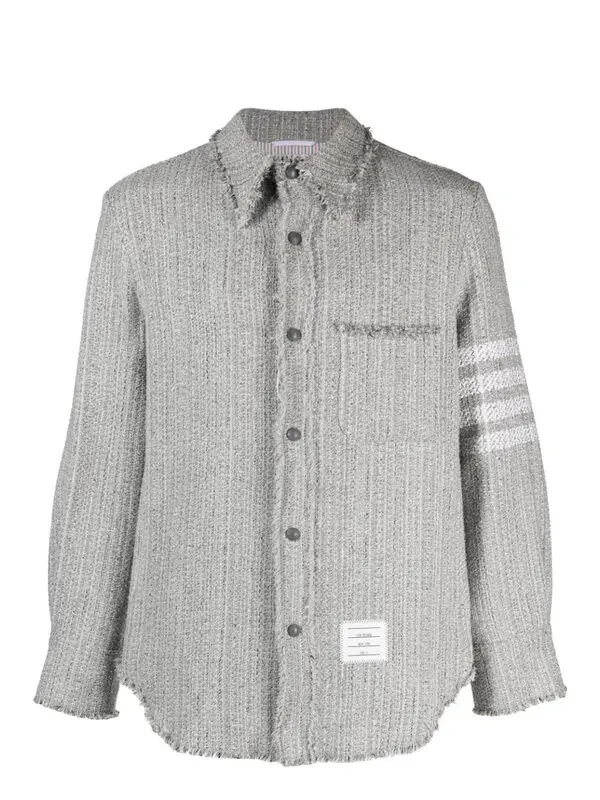 Thom Browne 4-bar Stripe Shirt - Grey