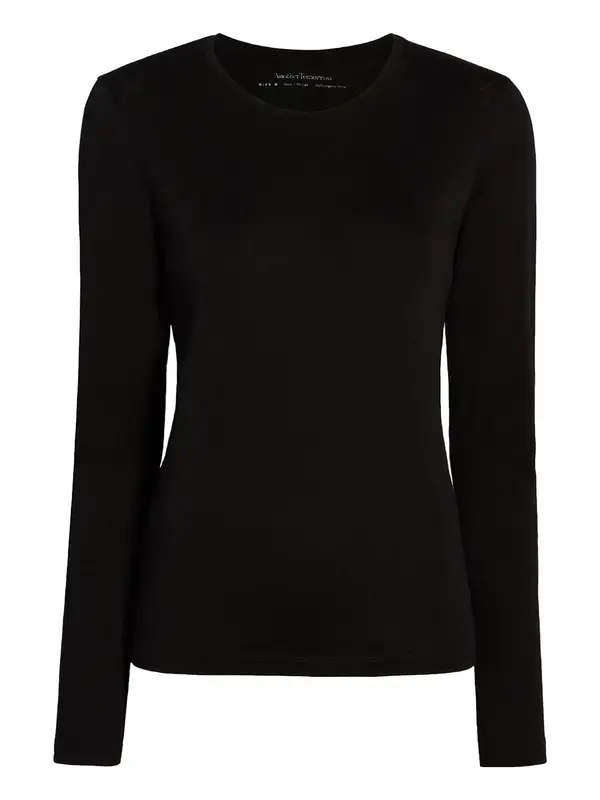 Another Tomorrow Crew-neck Long-sleeved T-shirt - Black