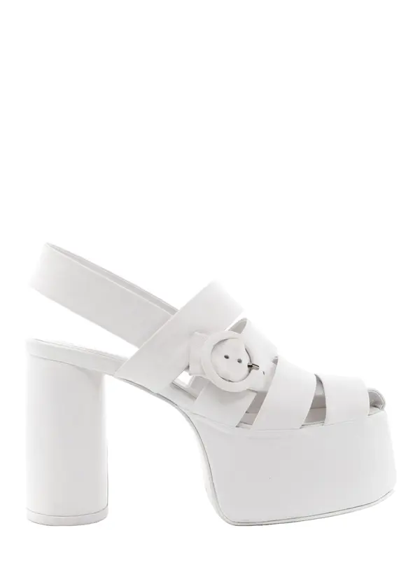 GLORIA COELHO Asymmetric Platform Sandals - White