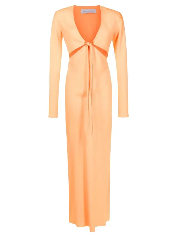 GLORIA COELHO Satin Maxi Dress - Orange