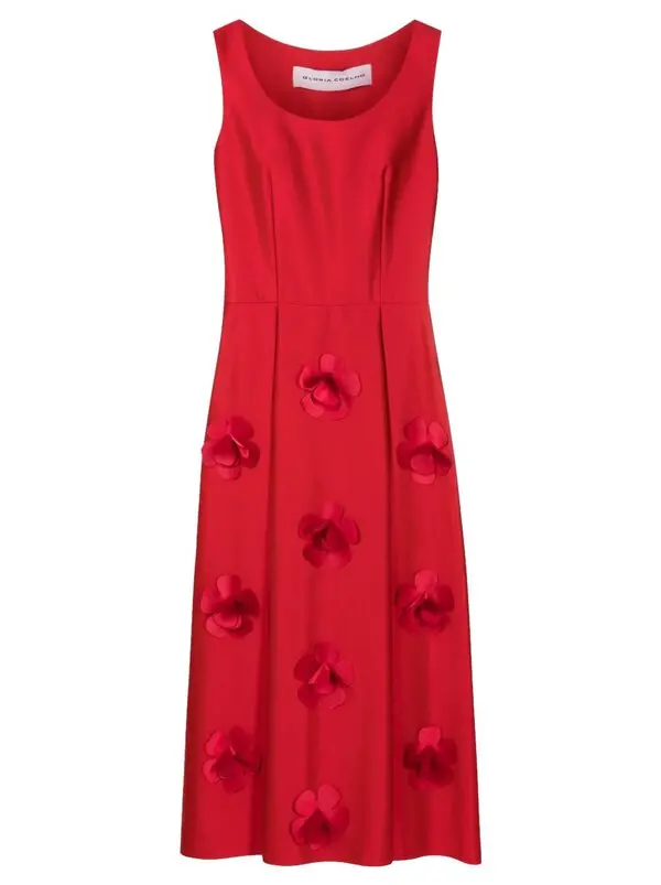 GLORIA COELHO Sleeveless Midi Dress - Red