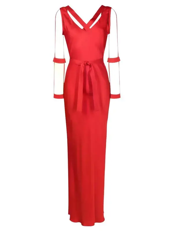 GLORIA COELHO Optical-illusion Maxi Dress - Red