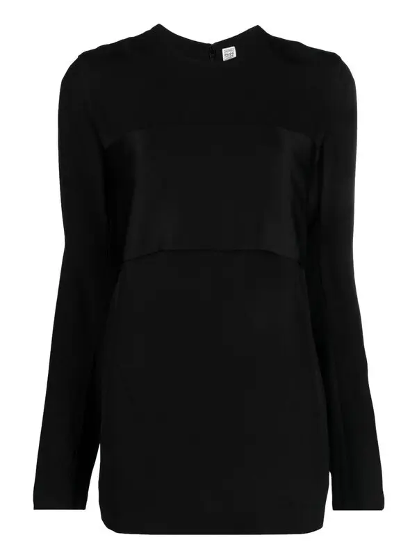 TOTEME Crepe-texture Long-sleeved Top - Black