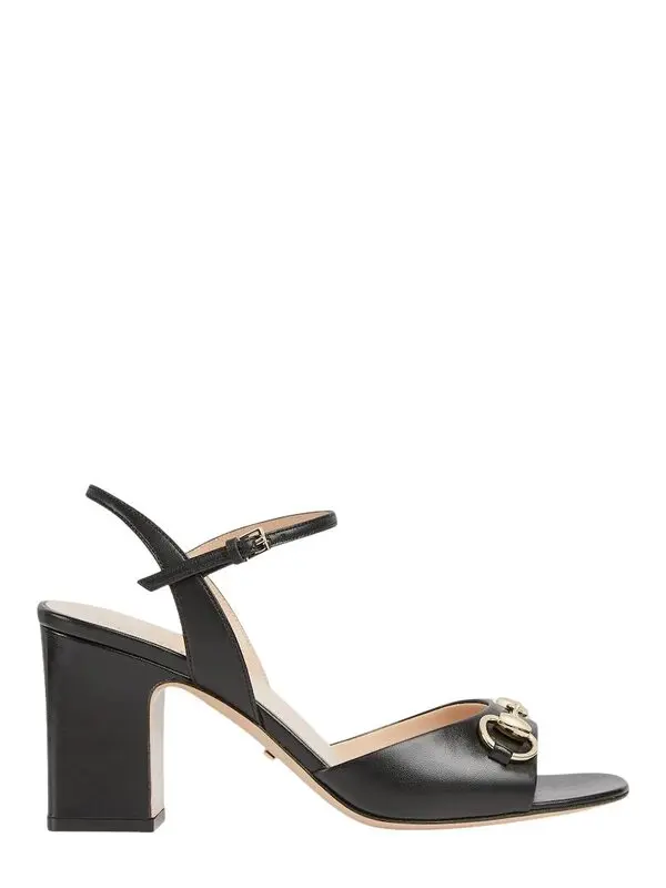 Gucci Leather Horsebit Sandal - Black
