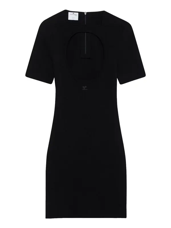 COURREGES Cut-out Knitted Minidress - Black