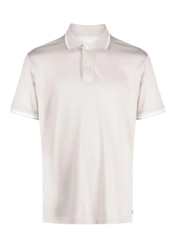 Eleventy Short-sleeved Cotton Polo Shirt - Neutrals
