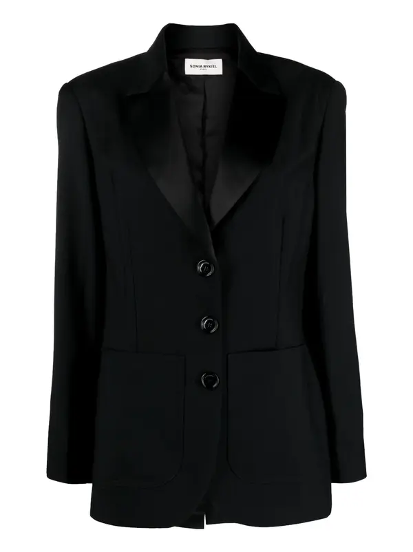 Sonia Rykiel Paris Wool Single-breasted Blazer - Black