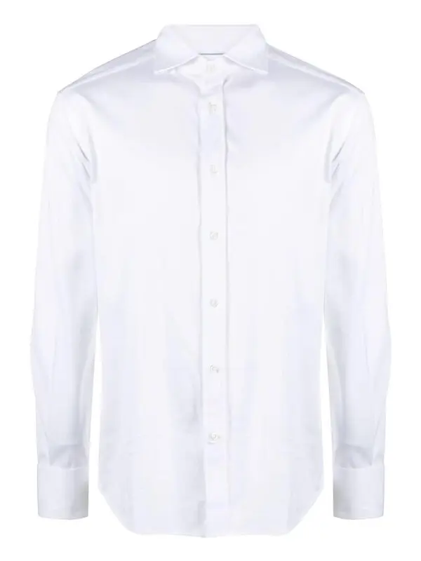 Brunello Cucinelli Spread-collar Cotton Shirt - White