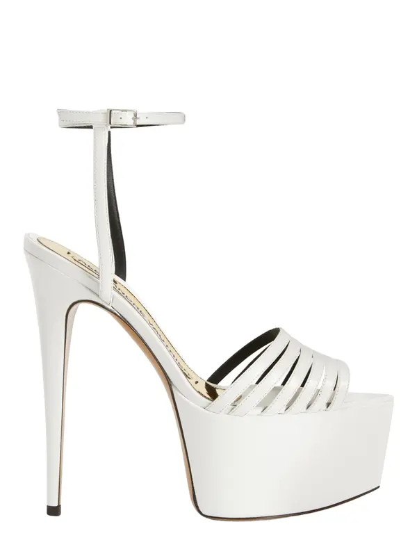 Alexandre Vauthier Leather Platform Sandals - White