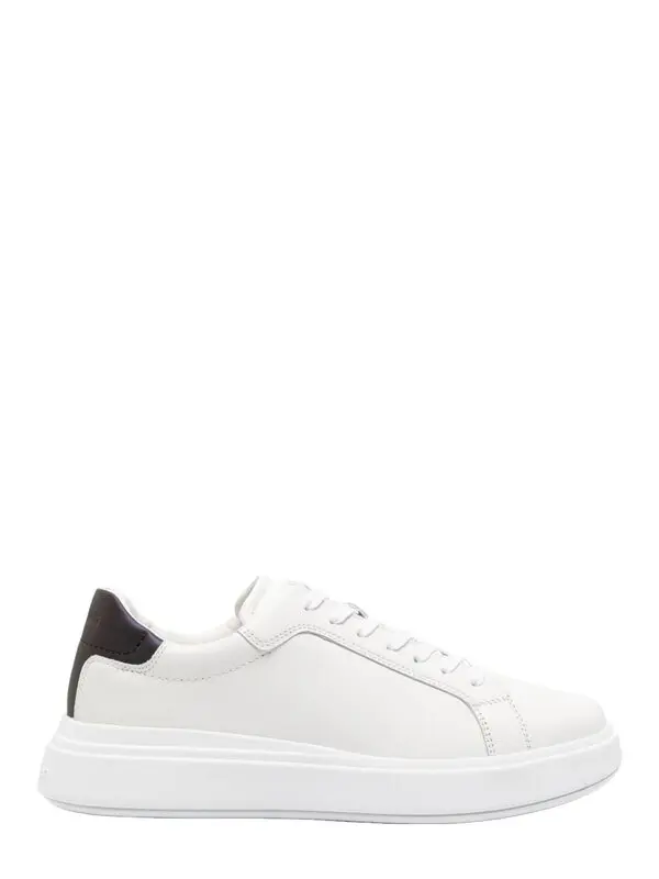 Calvin Klein Iridescent Panel Leather Sneakers - White