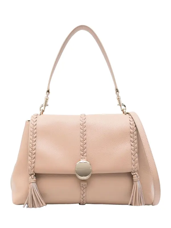 Chloé Medium Penelope Leather Shoulder Bag - Neutrals