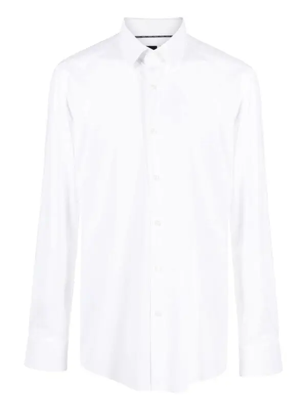 BOSS Pointed-collar Long-sleeve Shirt - White
