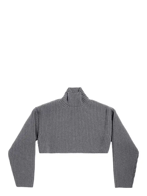Balenciaga High-neck Virgin Wool Jumper - Grey