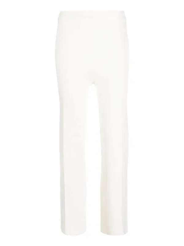 AERON Straight-leg Rib-knit Trousers - Neutrals