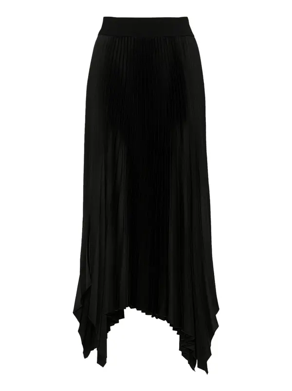 JOSEPH Ade Asymmetric Plissé Skirt - Black