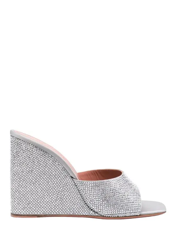 Amina Muaddi 100mm Lupita Sandals - Silver