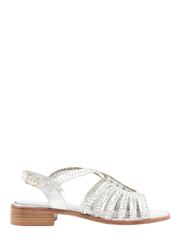 STUDIO CHOFAKIAN Le Marais Braided Metallic Sandals - Silver