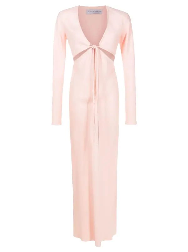 GLORIA COELHO V-neck Maxi Dress - Pink