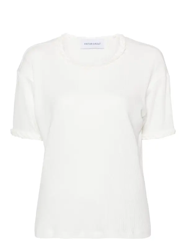 Viktor & Rolf Braid-detail T-shirt - White