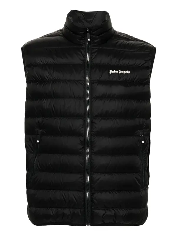 Palm Angels Logo-print Padded Gilet - Black