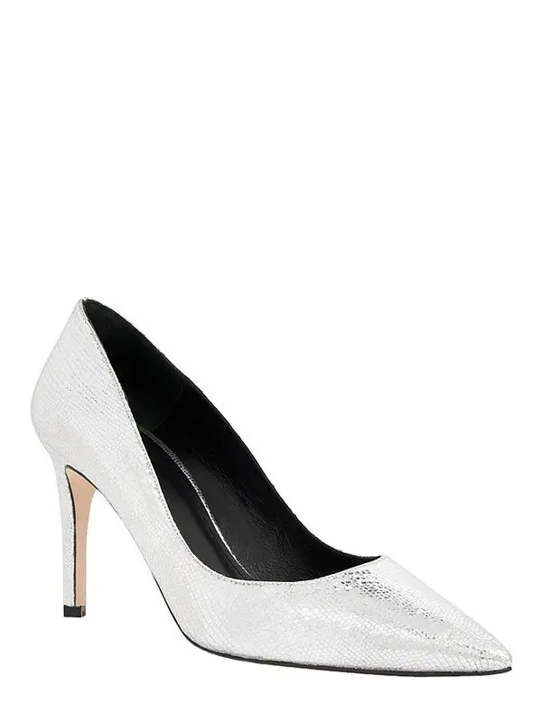 Whistles Corie Pointed Toe High Heel Pumps - Silver
