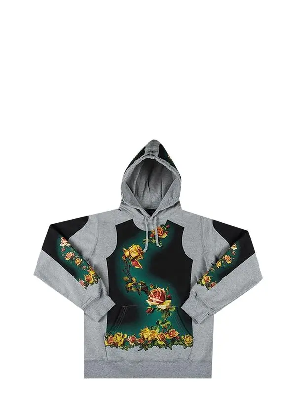 Supreme X Jean Paul Gaultier Floral Print Hooded Sweatshirt - Grey