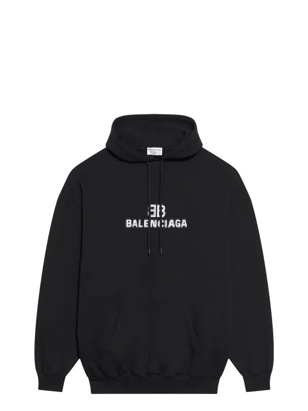 Balenciaga Bb Pixel Medium Fit Hoodie - Black