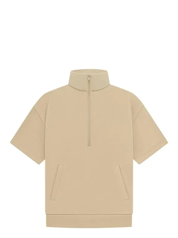 Fear Of God Half Zip 3/4 Sleeve Shirt 'sand - Tan