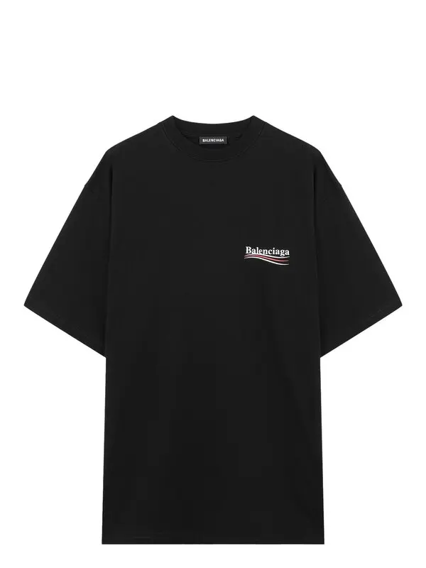 Balenciaga Logo Print T-shirt - Black