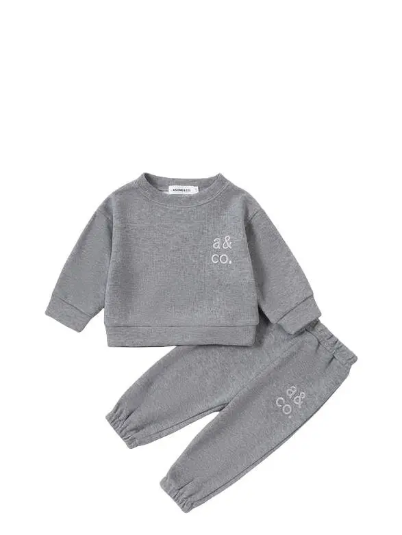ASHMI & CO. Sweatshirt And Sweatpants Set - Gray