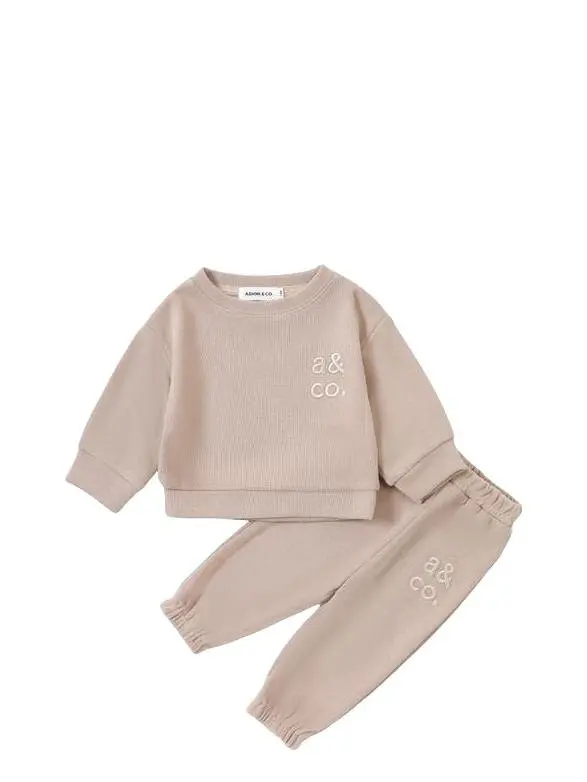 ASHMI & CO. Sweatshirt And Sweatpants Set - Khaki