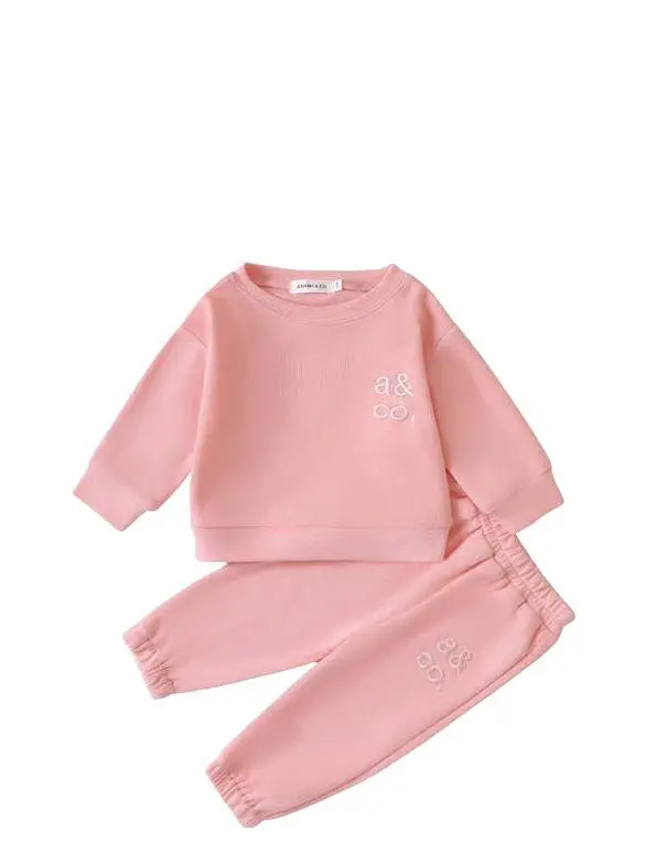 ASHMI & CO. Sweatshirt And Sweatpants Set - Pink