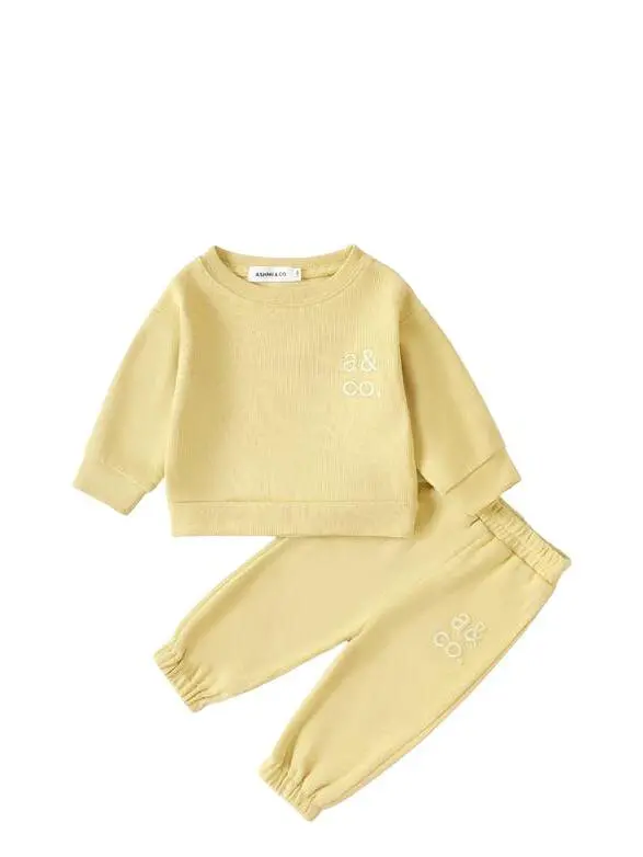ASHMI & CO. Sweatshirt And Sweatpants Set - Yellow
