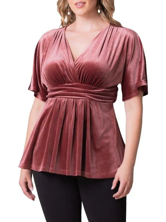 KIYONNA Park Avenue Velvet Top - Mauve Rose
