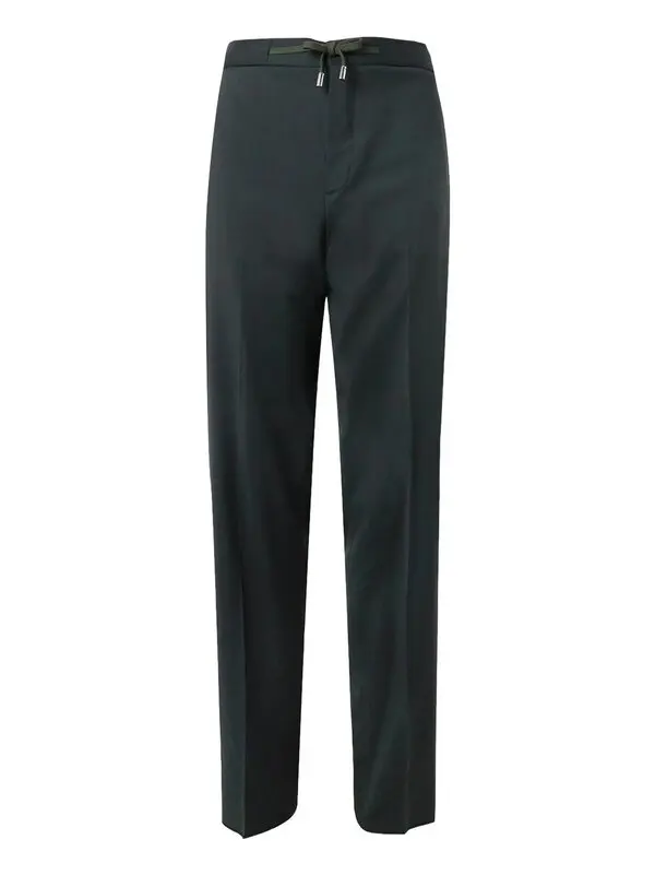 Mr P. Slim-fit Wool Twill Drawstring Trousers - Green