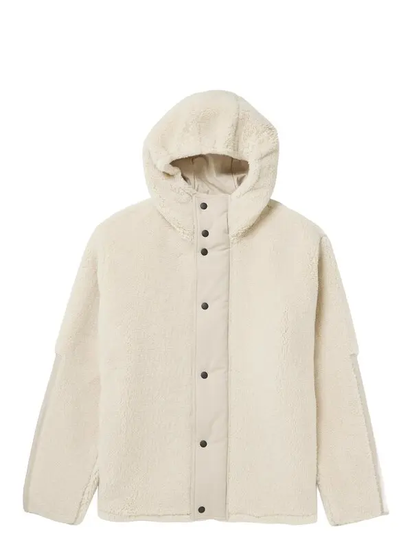 Loro Piana Shell-trimmed Cashmere And Silk-blend Fleece Jacket - Neutrals