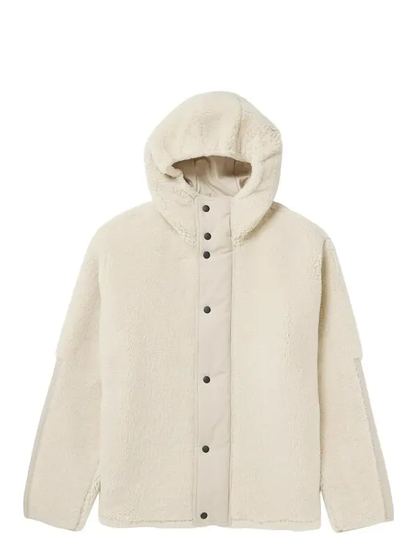 Loro Piana Shell-trimmed Cashmere And Silk-blend Fleece Jacket - Neutrals
