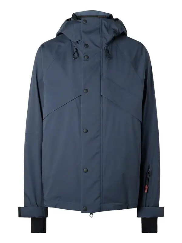 Loro Piana Zurs Ribbed Knit-trimmed Shell Hooded Ski Jacket - Blue