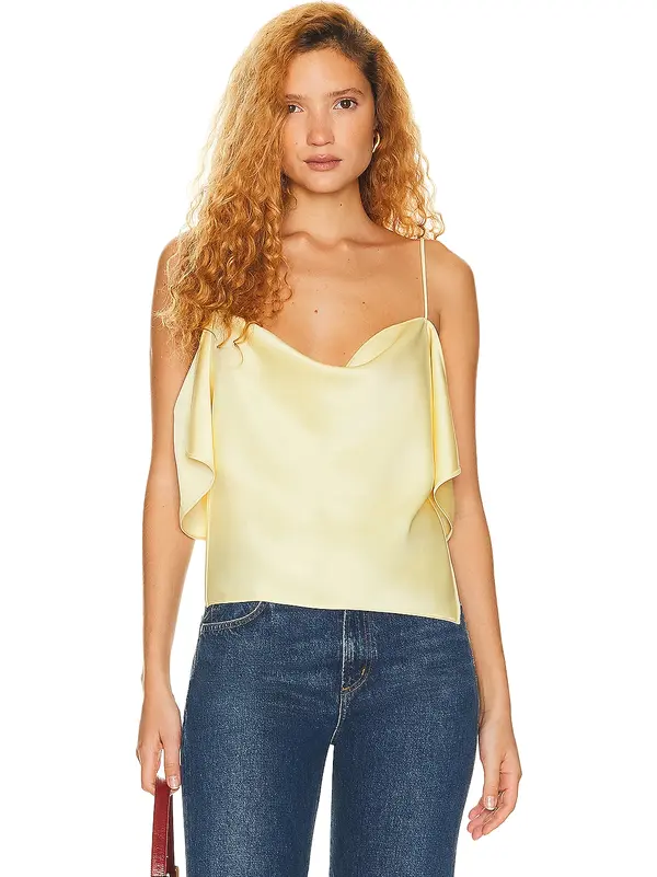 HELSA Luna Cowl Top - Pale Yellow
