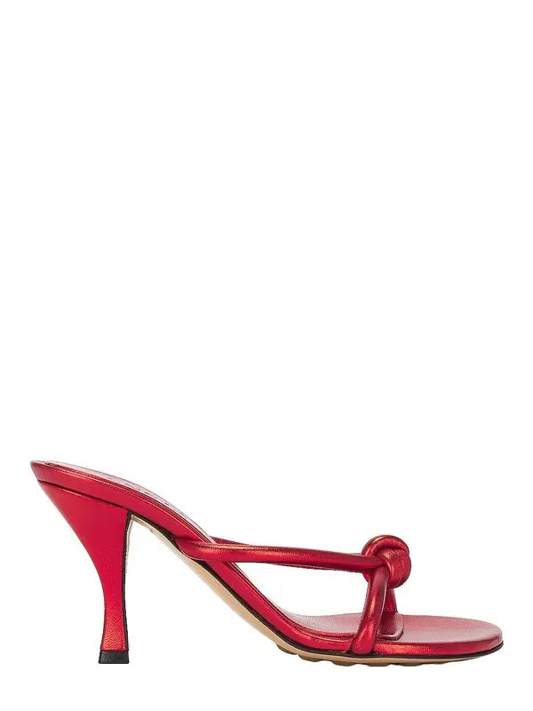 Bottega Veneta Metallic Blink Mule Sandal - Chili