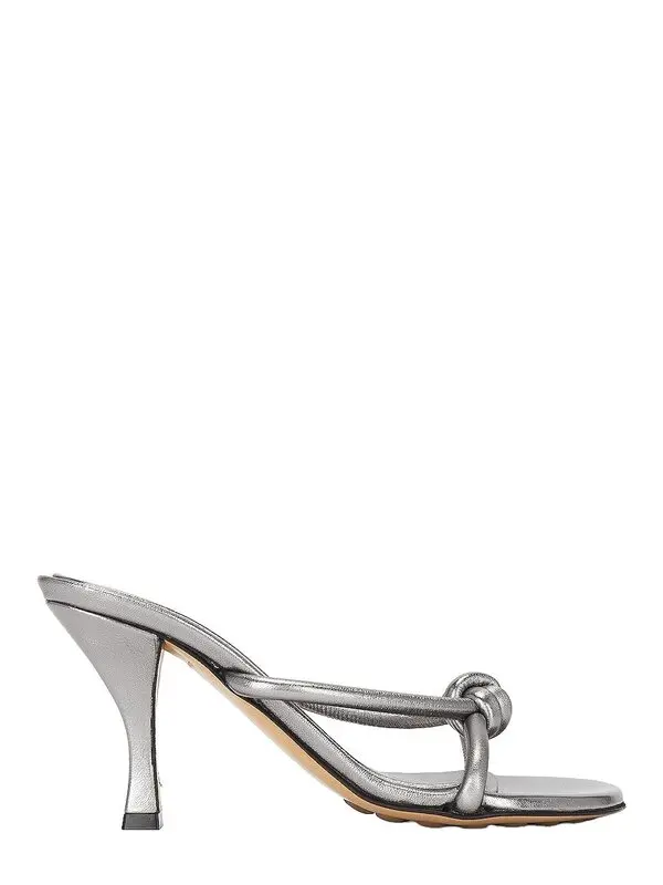 Bottega Veneta Metallic Blink Mule Sandal - Silver