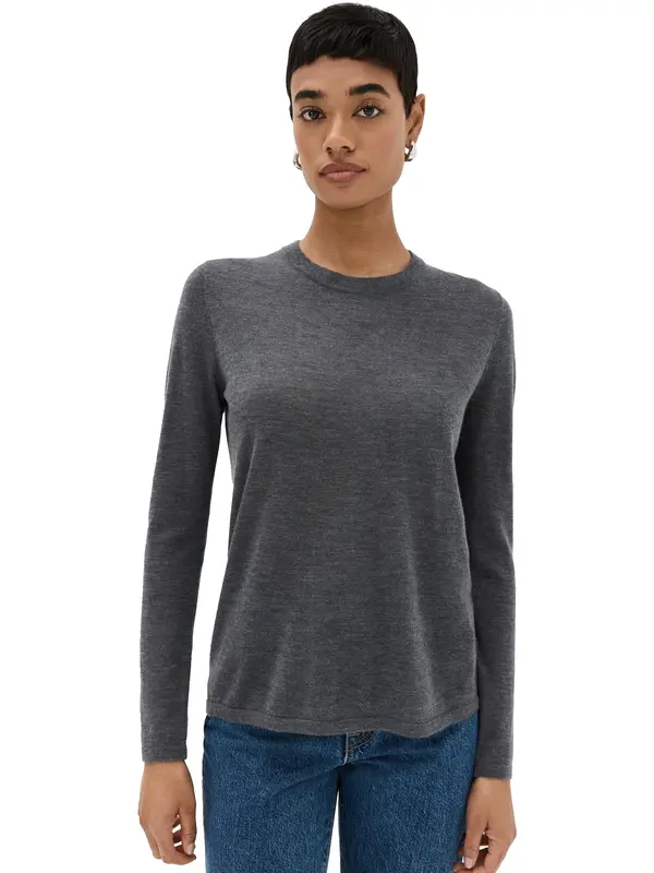 Co Crew Neck Cashmere Top - Grey